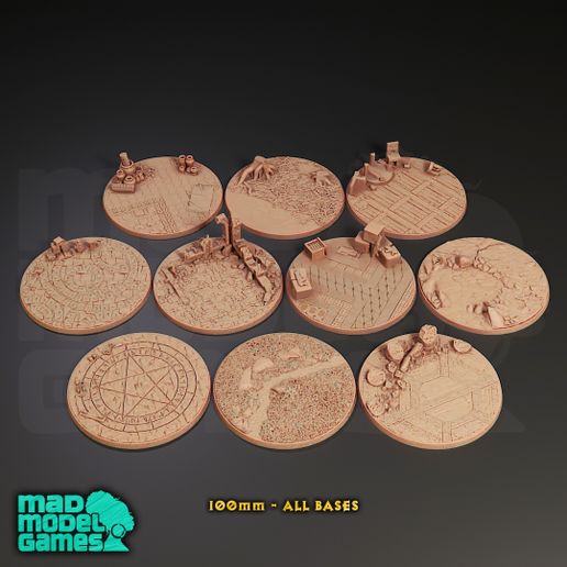 🎲 100mm Bases - 10 - Group B, DND character bases, fantasy miniature ...