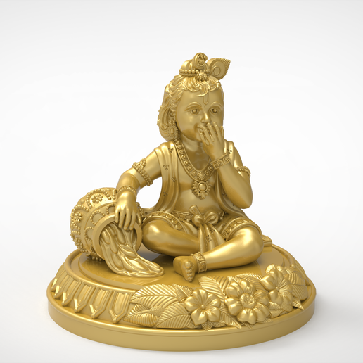 STL file bal krishna eating makhan 💎 (OBJ)・3D print object to download ...