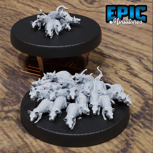 🐀 Rat Swarm Set ‧ DnD Miniature ‧ Tabletop Miniatures ‧ Gaming Monster ...