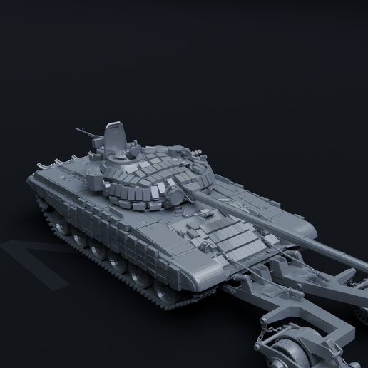 3D file Russian T72B KMT 7 Turtle tank 🐢 ・3D printer design to download・Cults