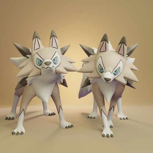 🐉 Pokemon - Rockruff and Lycanroc all forms・ STL File for ・Cults