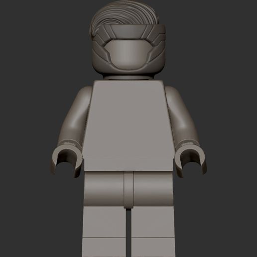 OBJ file minifigure gambit hair and head piece 💇 ・Template to download ...