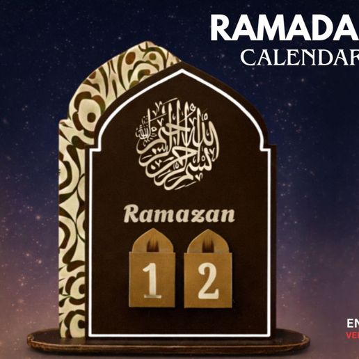 📅 Ramadan Calendar V3 - Turkish and English Version・ 3MF File for 3D ...