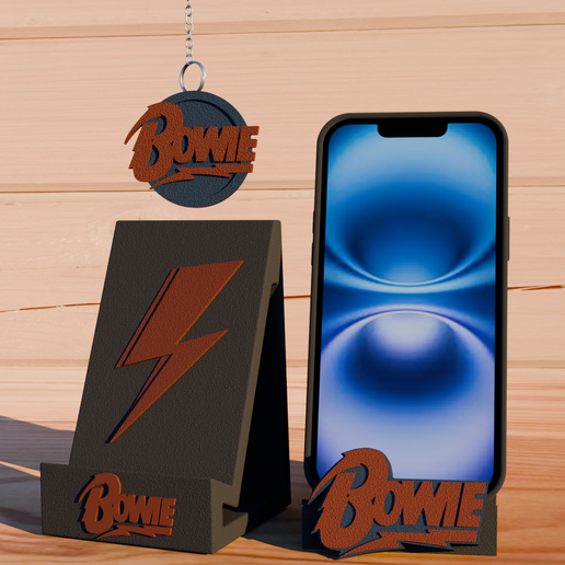 ️ a collection of items with the David Bowie logo・ OBJ File for 3D ...