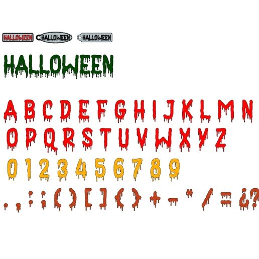 🔢 Pack 8 types Letters and Numbers HALLOWEEN Letters and Numbers - Pack ...