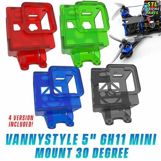 STL file Vannystyle 5 Inch Frame Gopro Hero 11 Mini 30 Degree 🖼️ ・3D ...