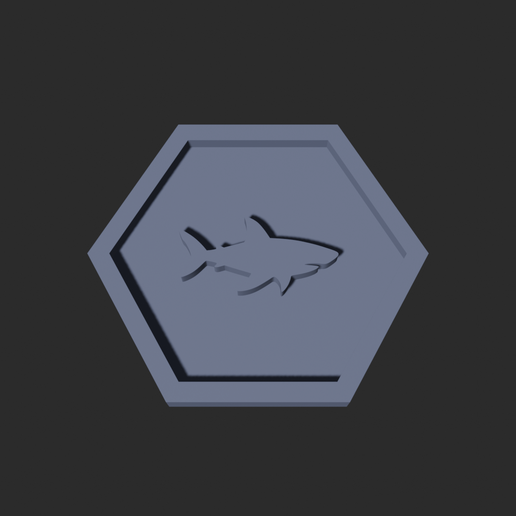 🦈 Shark Meeple Hexagon – 3D Printable Game Token・ 3D File for 3D ...