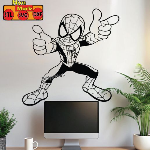 🦸‍♂️ Spiderman Thumbs Up Pointing both hands svg, stl,dxf file・Archivo ...