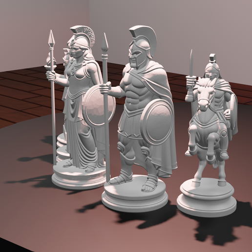 ♟️ Spartan Chess Set・ STL File for 3D printing・Cults