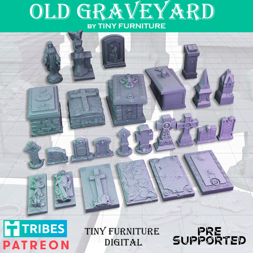 👴 Old Graveyard・ STL File for 3D printing・Cults