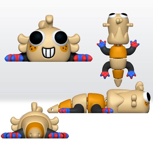 🗺️ Dandys World Goob Flexi Articulated STL 3D Model Fanart・ STL File ...