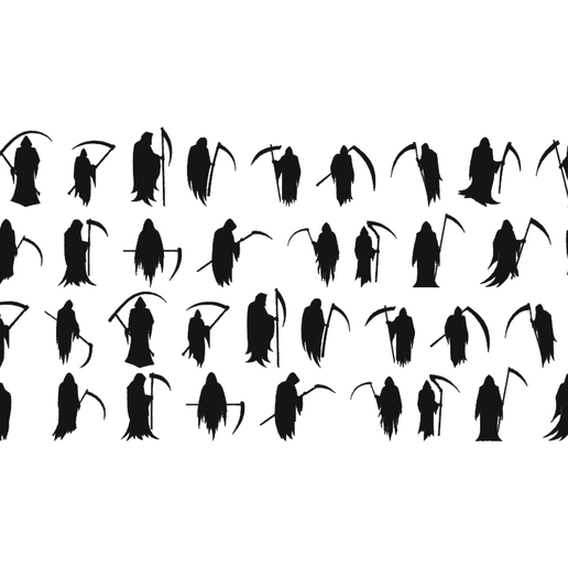 STL file HALLOWEEN THE DEATH WALL ART (8) - PACK of 52 models 🎃 (DXF ...
