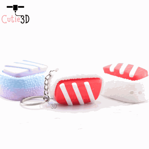 👌 Cutie3D Keycap Fidget Clicker Sushi Keychain - Cute Backpack Keychain ...