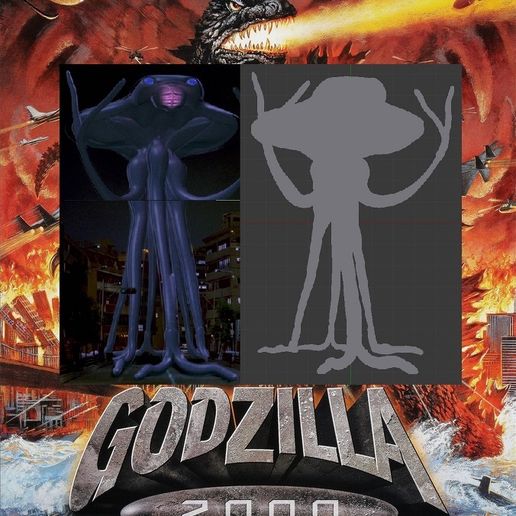 🥇 Godzilla 2000: Orga 1st Form Silhouette 1999・Free STL File for ・Cults