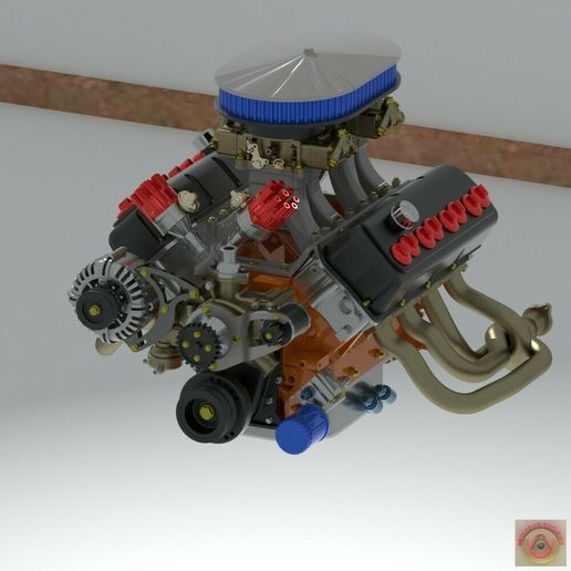 🔌 DODGE HEMI 426 PRO STOCK DUAL PLUG - ENGINE・ STL File for 3D printing ...
