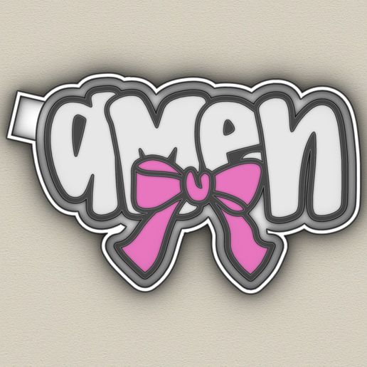 🎀 Amen sign with ribbon - freshie mold - STL for silicone mold・ STL ...