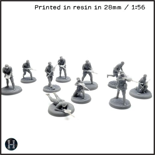🗺️ Set of 10 WW2 LMG Soviet soldiers (with Degtyaryov DP-27) (8 ...