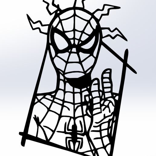 🎨 Line art spider man, wall art spider man, 2d art spider man・ STL File ...