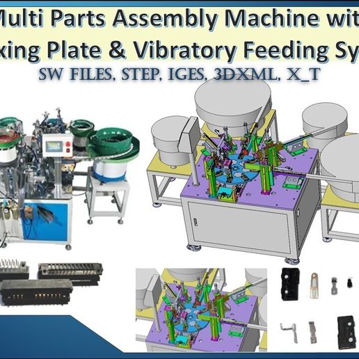 📳 Multi Parts Assembly Machine with Indexing Feeding System 3D CAD ...