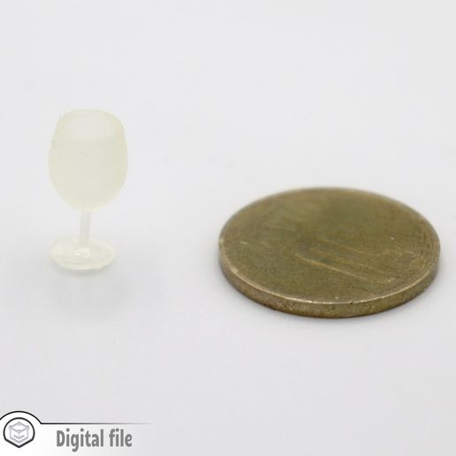 🍷 1:12 miniature dollhouse set of 2 wine glasses・ 3D File for 3D ...