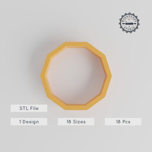 🍽️ Decagon Shape Cutter, 18 Sizes, Geometric Polygon Set for Cookies ...
