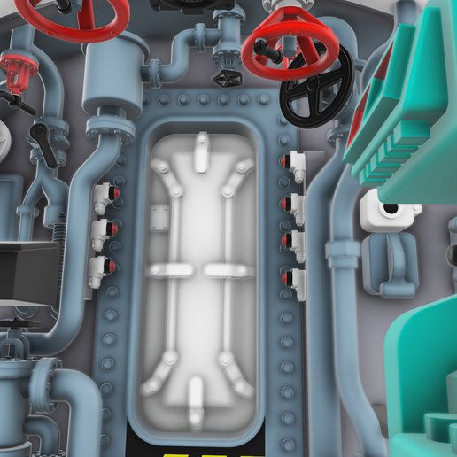⛵ Submarine engine room section type VII-C・ 3D File for 3D printing・Cults
