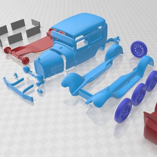 🚙 Ford Model A Tudor 1929 – STL Car Model with Multiple Parts・ 3D File ...