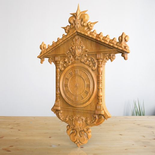 3D file Wall Clock - 3D STL File For CNC Wood Carving, Cnc Router Files ...