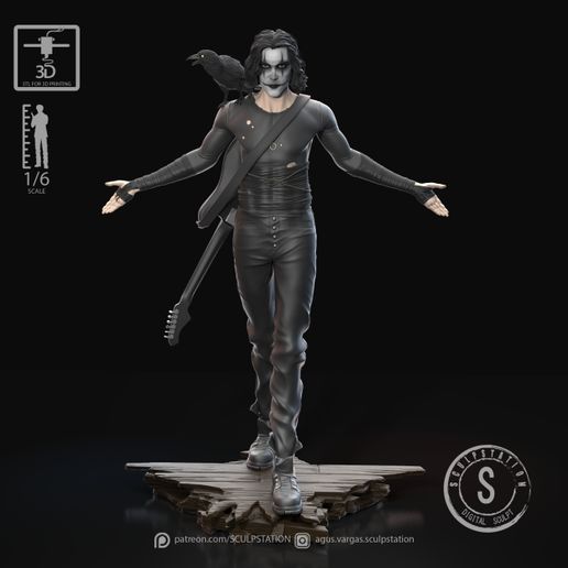 🐦 THE CROW 1994 FANART FULL VERSION・ 3D File for 3D printing・Cults