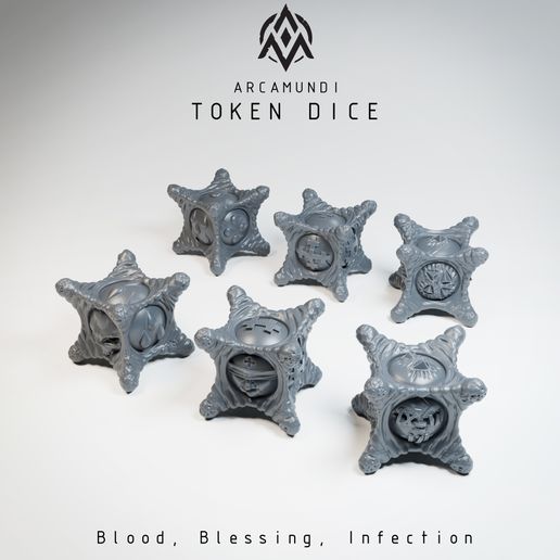 🩸 Blood, Bleessing, Infection token D6・ 3D File for 3D printing・Cults