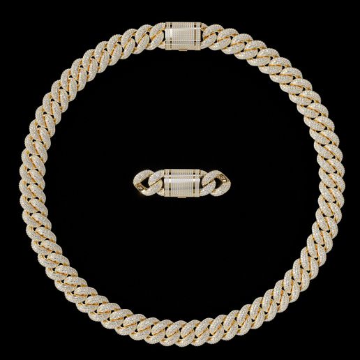 🔒 FULL LOCK BOX 16mm Wide CUBAN Link Chain - SOLID・ STL File for 3D ...