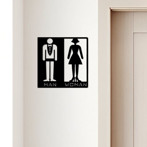 🚾 WC, Toilet Sign, Restroom・ STL File for 3D printing・Cults