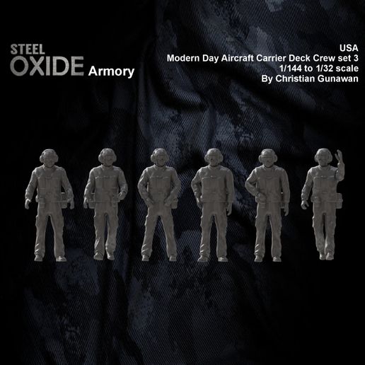 ️ Modern US Aircraft Carrier deck crew set 3・ STL File for 3D printing ...