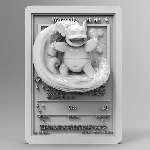 🐉 Wartortle 3D Printable Pokémon Card; Pokemon TCG・ STL File for 3D ...