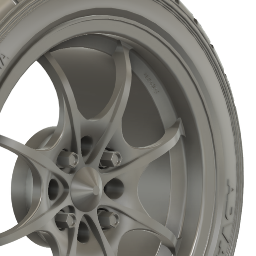 🚗 1/24 16x7 Mugen MF8 4Hx100 wheels・Arquivo 3D para Impressão 3D・Cults