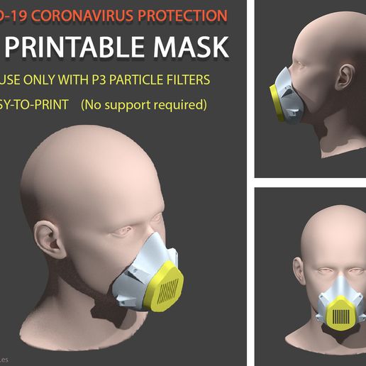 🧑‍⚕️ COVID-19 MASK (Easy-to-print, no support, filter required)・Free ...