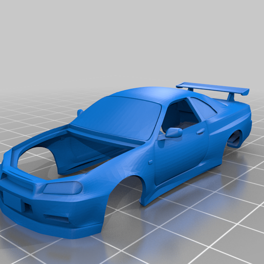 🎲 R34 GT-R separated body and chassis・Free STL File for ・Cults
