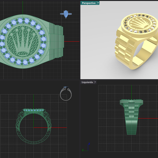 💍 ROLEX MEN'S RING・Free STL File for 3D printing・Cults