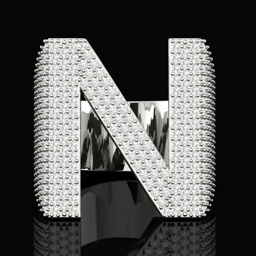 STL file N Letter Diamond Ring 💎 (OBJ)・3D printing design to download・Cults