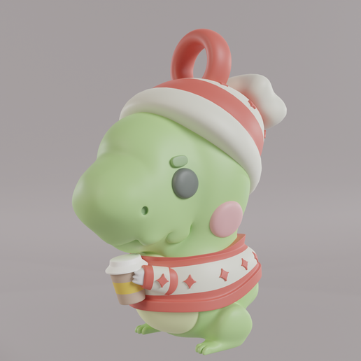 🦖 T-rex Christmas ornament・ 3D File for ・Cults