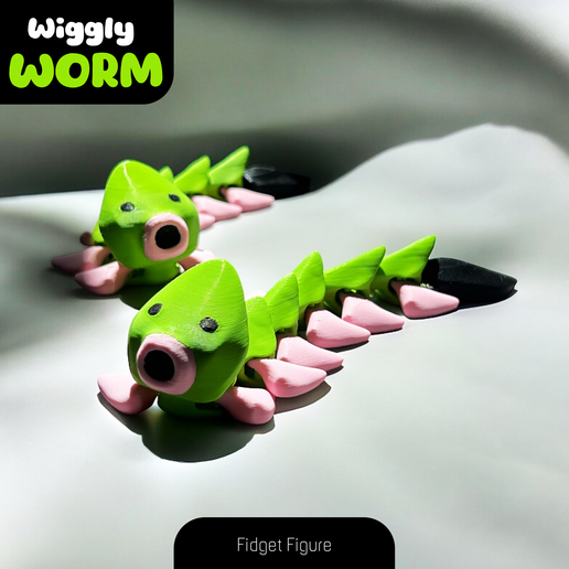 🪱 Flexi Wigly Worm Fidget・ STL File for 3D printing・Cults
