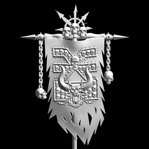 🛰 Chaos banner 1・ STL File for 3D printing・Cults