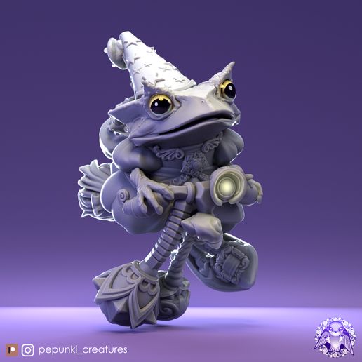 STL file The wizardess Frog dnd mini 🐸 ・3D print design to download・Cults