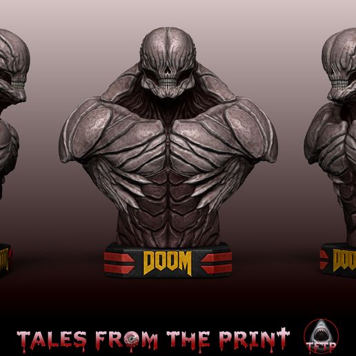 👤 Hell Knight bust - Doom fan art - One part and multipart versions ...