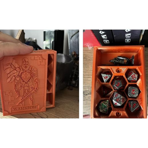 🎲 WARRIOR DICE BOX RPG D20 SYSTEM・ STL File for ・Cults