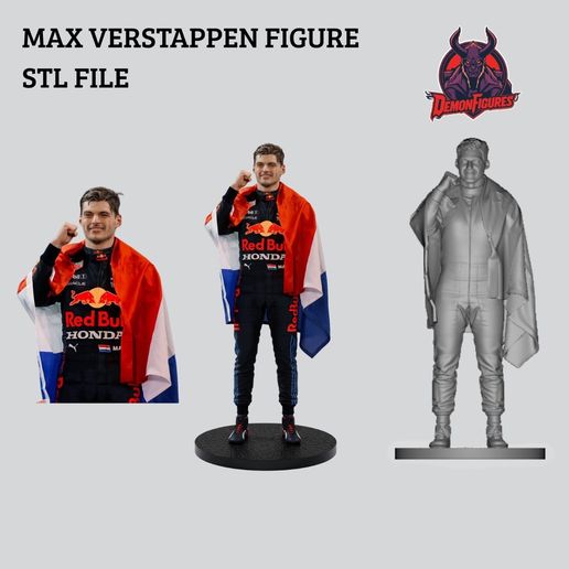 🎁 Max Verstappen - 3D Printable Figure STL・ STL File for 3D printing・Cults