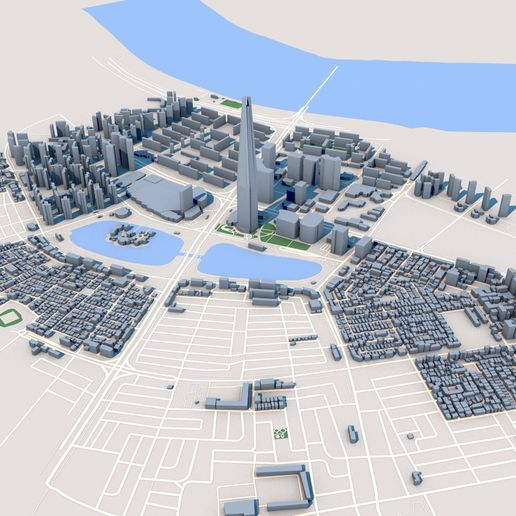 🗺️ Lotte World Tower Parc1 Tower Seoul Korea・ 3D File for 3D printing・Cults
