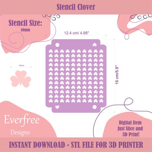 ☘️ Clover Shaped Sprinkle Stencil, Lucky Charm Sprinkle Stencil for DIY ...