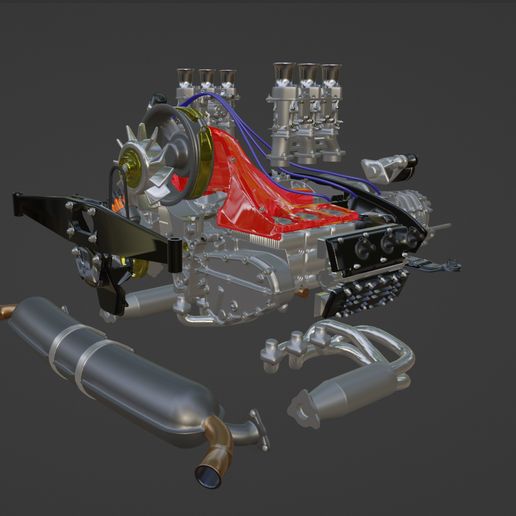 💭 PORSCHE 911 SC Motor and Gearbox 3D Printable・ STL File for 3D ...