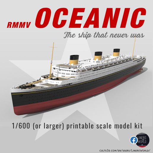 ⭐ Print ready RMMV OCEANIC III, White Star Line's mega ocean liner, 1/ ...